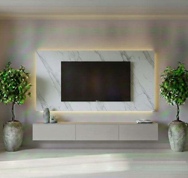 TV Back Panel F812 White Levanto Marble Effect - MDF Cut to Size – Fast ...
